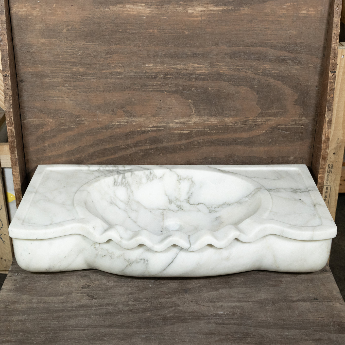 Calacatta Seashell Marble sink by Castelli Marble Inc in USA