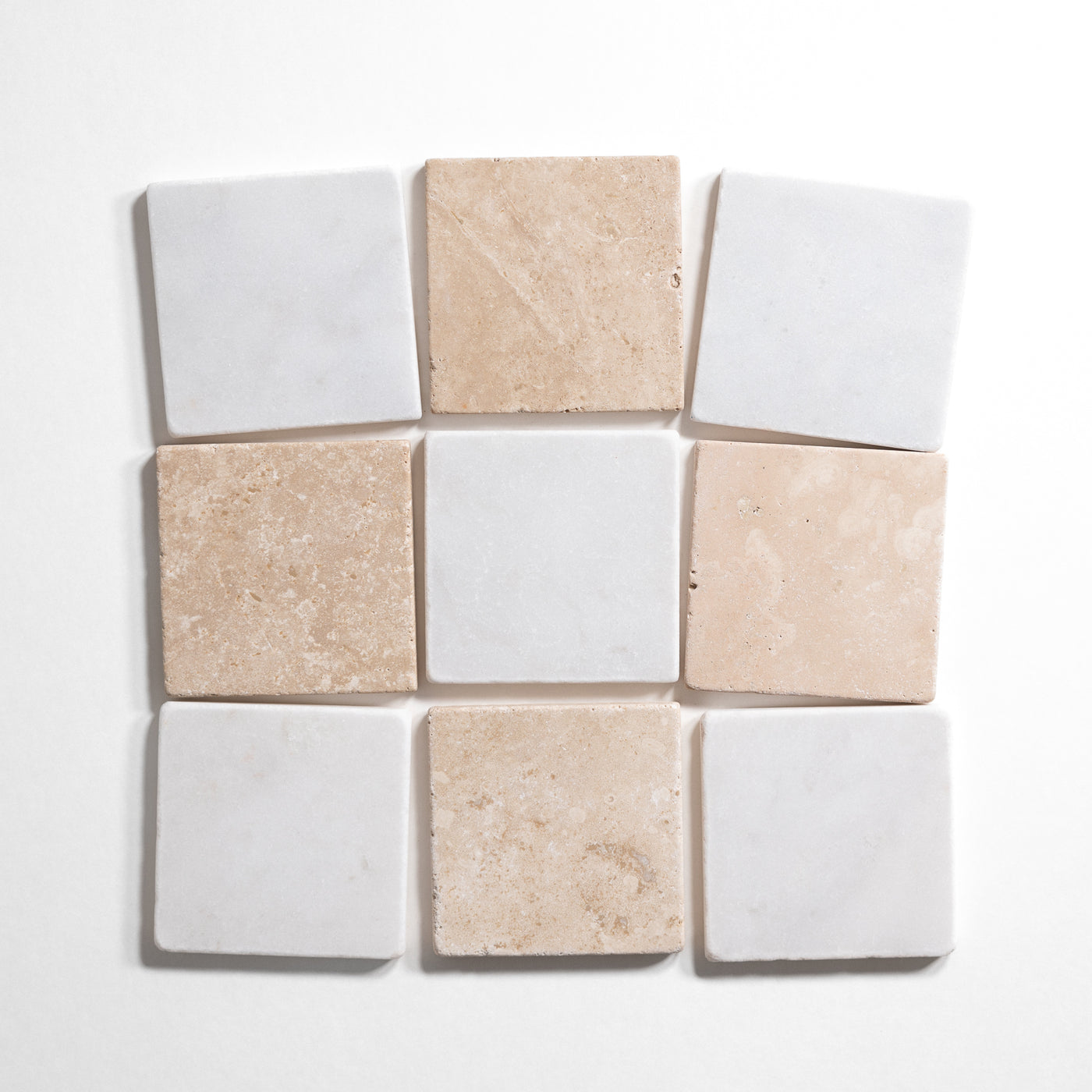 Colonial Red & Durango 4"x4" Tumbled Tile in USA | Castelli Marble Inc