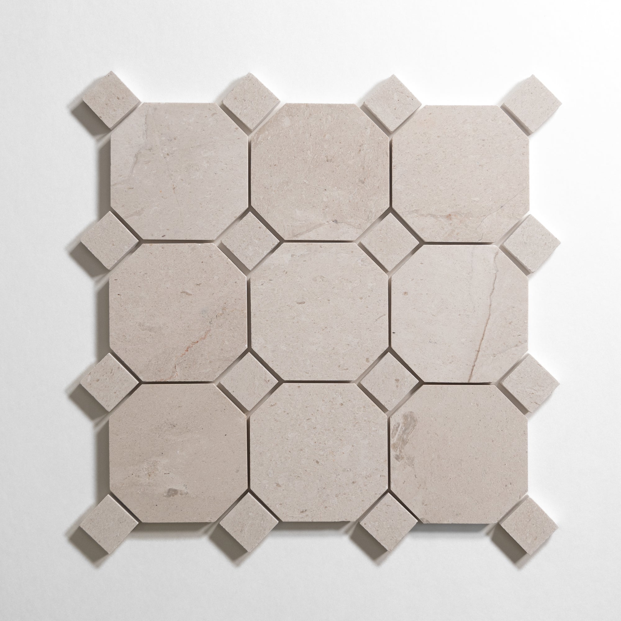 Crema Marble Tiles in USA | 4" Crema Octagon Tile for Elegant Spaces