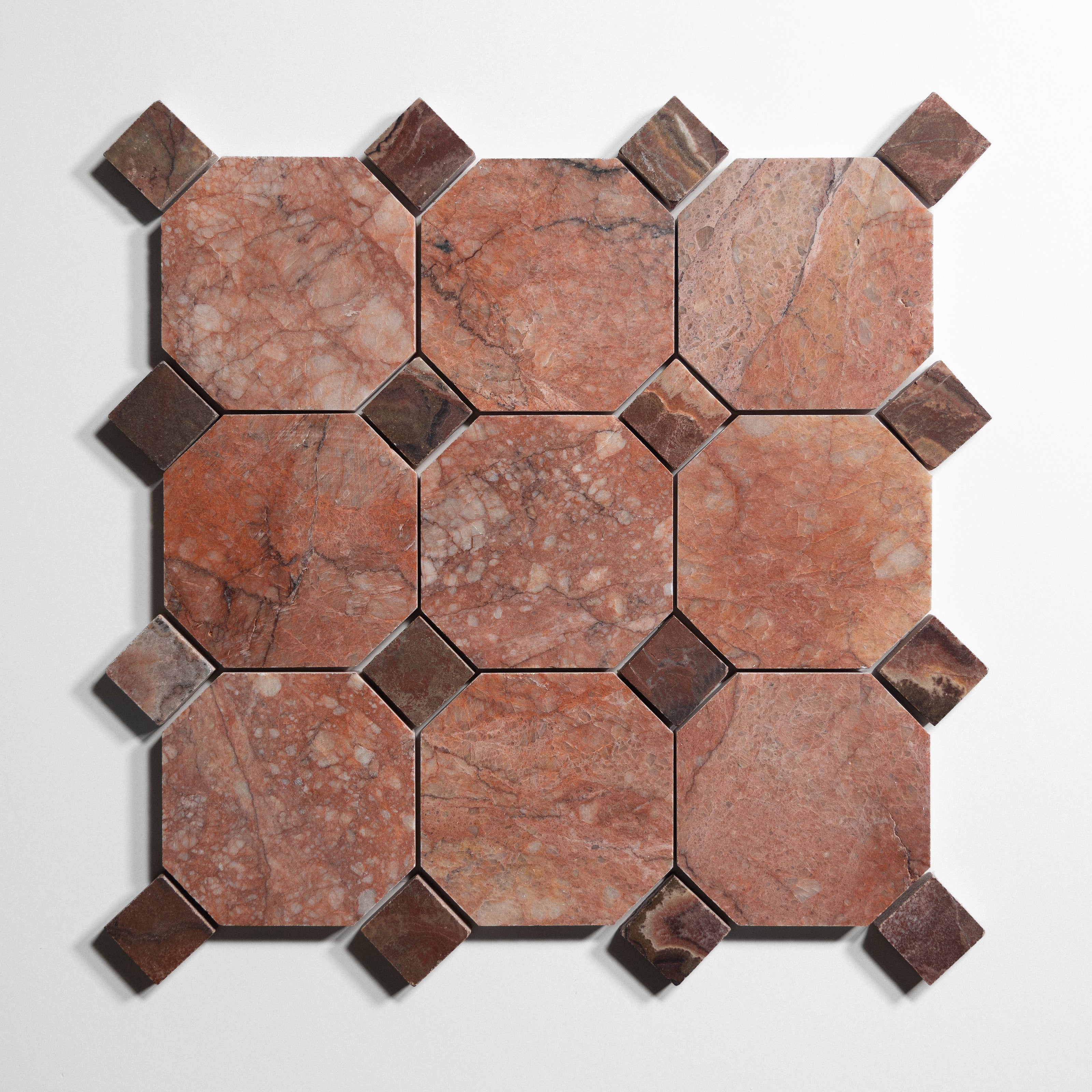 Rojo Breccia Marble 4" Octagon Tiles | Premium Marble Tiles in USA