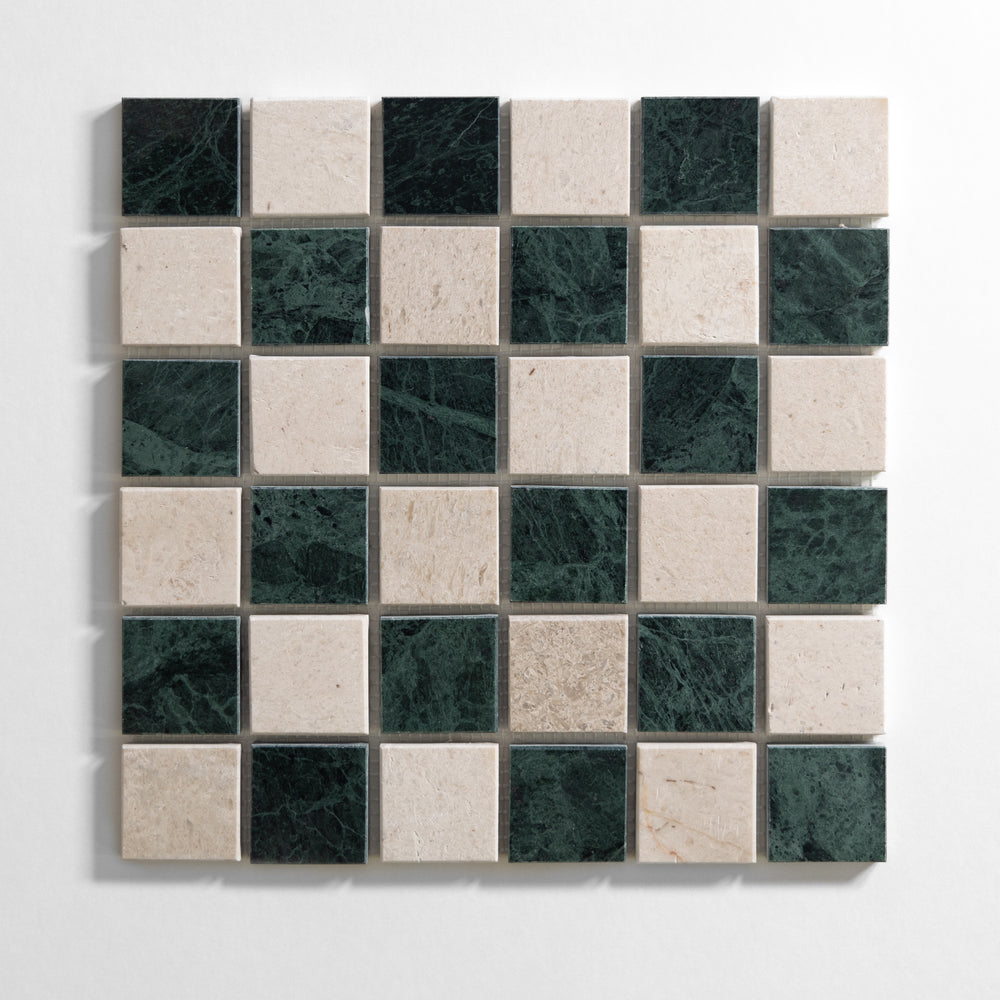 Sierra Limestone & Guatemala Green 2"x2" Mosaic - Guatemala Green ...