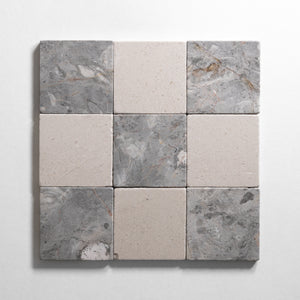 Sage Gray Tumbled Combinations | Checkered Marble Wall Tile by Castelli ...