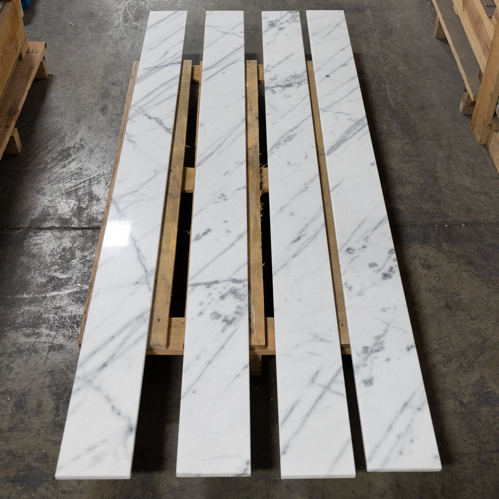 Olympus White 72" Curbs Polished in USA | Castelli Marble Inc