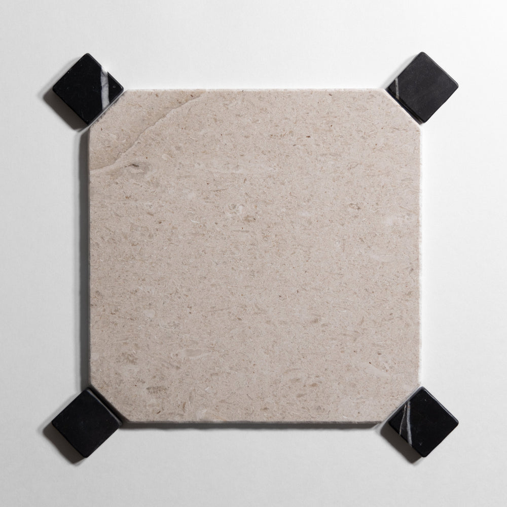 Sierra Limestone Tumbled 12" Octagon | Cream Mosaic Tile USA