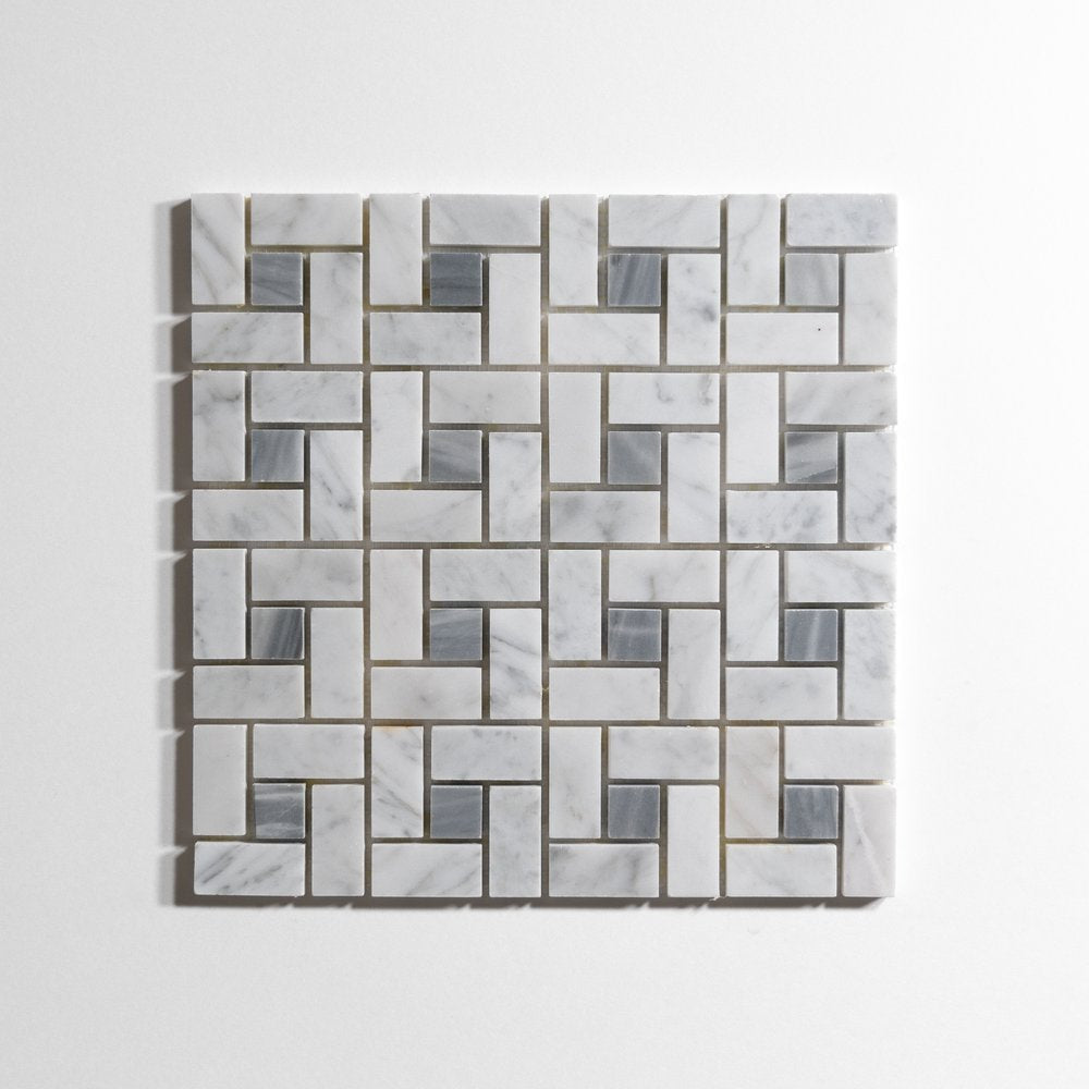 Ven. Carrara | Bardiglio Dada Mosaic – Marble Tiles by Castelli Marble Inc