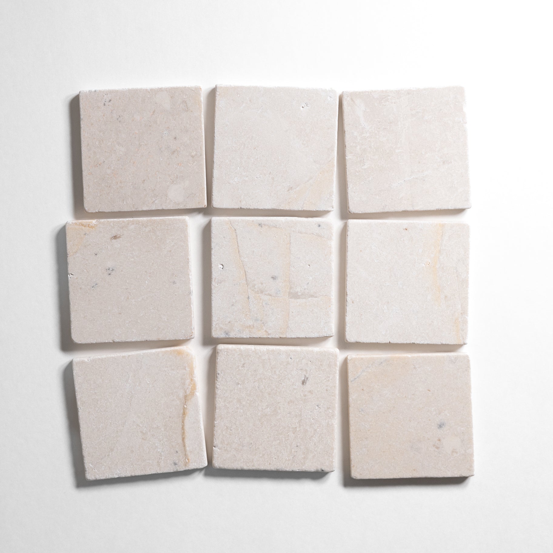 Crema 4" x 4" Limestone Tumbled Tile in USA | Castelli Marble Inc